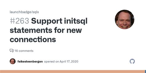 Support Initsql Statements For New Connections Issue Launchbadge Sqlx GitHub