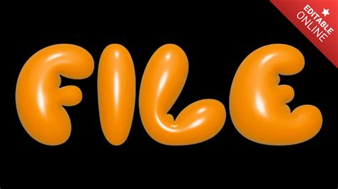 File Orange Bubble 3d Font Text Effect Generator