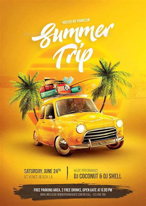 summer trip flyer photoshop flyer travel poster design photoshop design