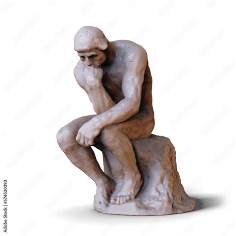 The Thinker Statue By The French Sculptor Rodin Isolated Png