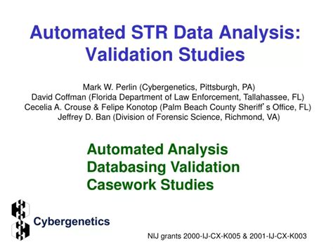 Ppt Automated Str Data Analysis Validation Studies Powerpoint