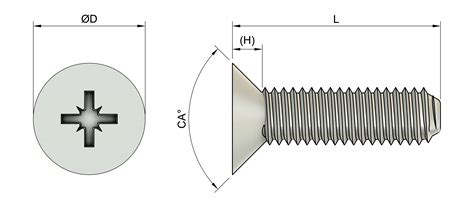 Buy M6 X 10mm Pozi Countersunk Thread Rolling Screws Din 7500m
