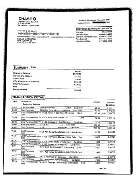 Chase Statement Pdf