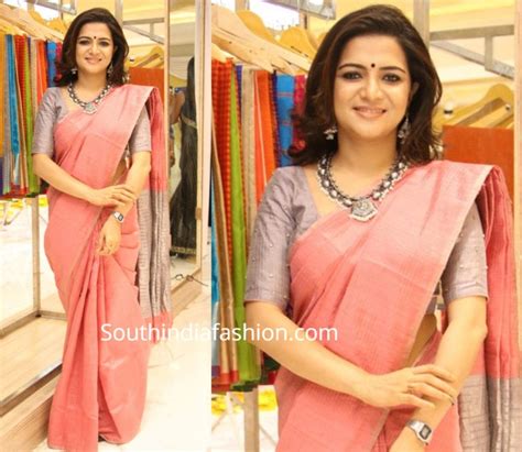 Dhivyadharshinis Saree Look South India Fashion