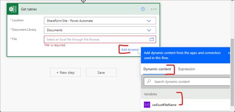 sharepoint online power automate action get tables failed