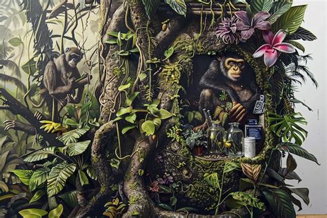 Biologist In Makeshift Jungle Field Lab Premium Ai Generated Image