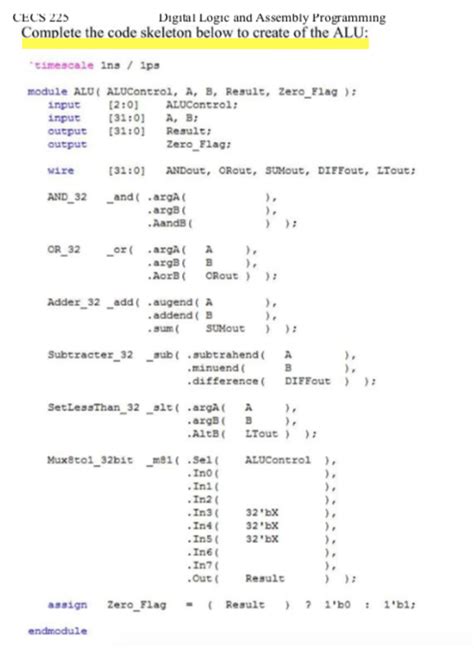 Cecs 22 Digital Logic And Assembly Programming