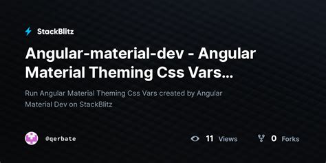 Angular Material Dev Angular Material Theming Css Vars Forked