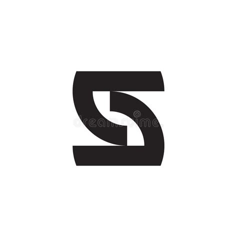 Letter S Linked Rotate Simple Geometric Logo Vector Stock Vector
