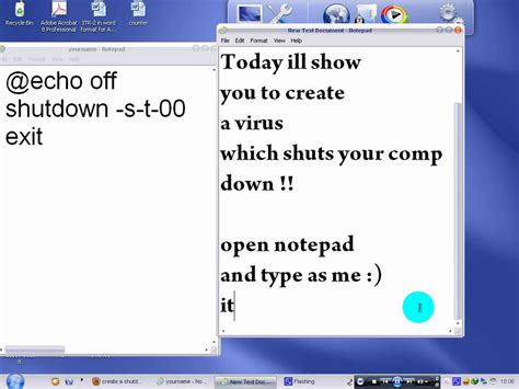 Shutdown Virus Notepad Youtube