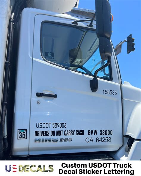 Custom Usdot Truck Door Decal Sticker Signs Semi Truck Lettering For