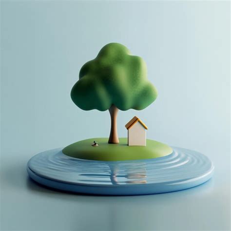 3d Flood Icon Water Overflow And Natural Disaster Illustration Logo Premium Ai Generated Image