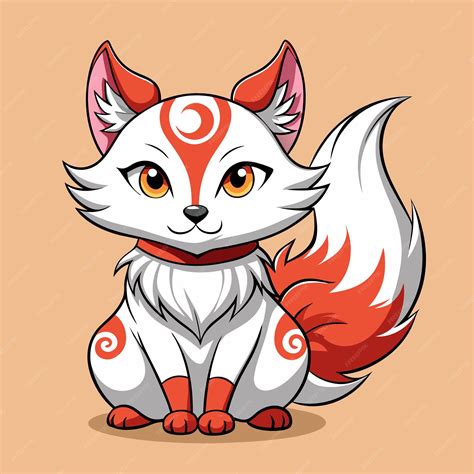 Premium Vector Cute Kitsune Vector Cartoon Graphic