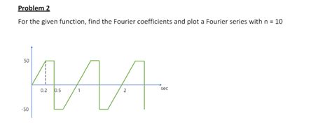 Solved Problem 2for The Given Function Find The Fourier