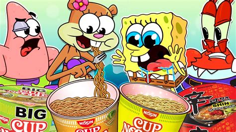 [animation] Spongebob Mukbang Convenience Store Food Spicy Noodles Mukbang Animation Youtube