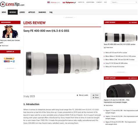 優れた性能だが少し長くて重すぎる｜fe 400 800mm F6 3 8 G Oss とるなら