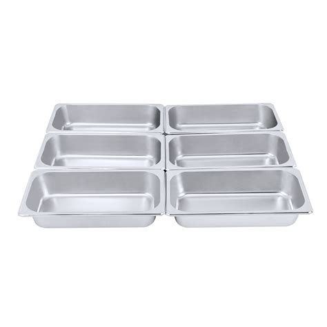 Wildnix Steam Table Pans Set Of 6 Stainless Steel Hotel Pans 1 3 Size Electrolysis Process