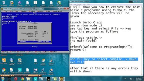 My First Turbo C Program Run Youtube