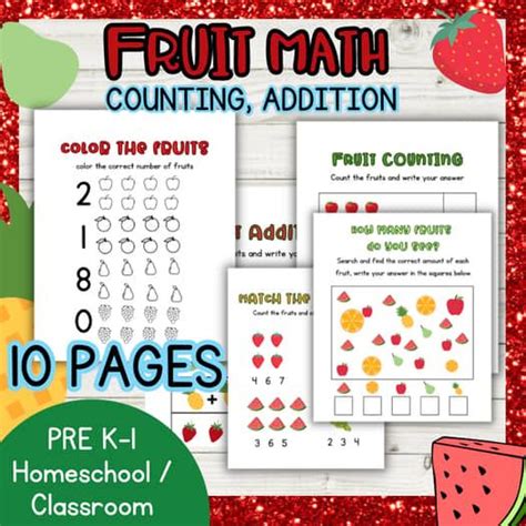 Math Worksheets For Preschool Kindergarten Grade 1 Counting Addition