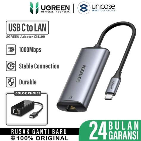Jual Cable Adapter Usb C To Lan Gigabit Rj45 Ugreen Fast Ethernet