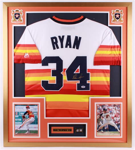Nolan Ryan Signed Houston Astros 32x36 Custom Framed Jersey Display