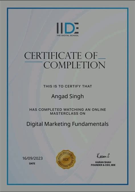 Angad Singh On Linkedin Watched Online Masterclass On Digital Marketing Fundamentals From Iide