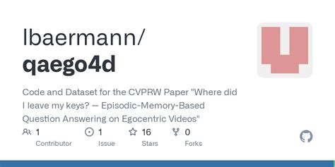 Github Lbaermannqaego4d Code And Dataset For The Cvprw Paper Where