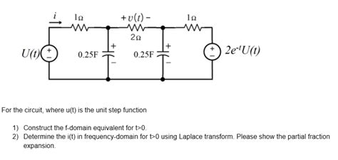 Solved For The Circuit Where U T Is The Unit Step Chegg Com