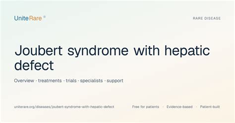 Joubert Syndrome With Hepatic Defect Js H Symptoms Treatments