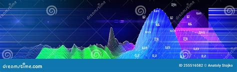 abstract background polygonal grid with data on dark blue presentation
