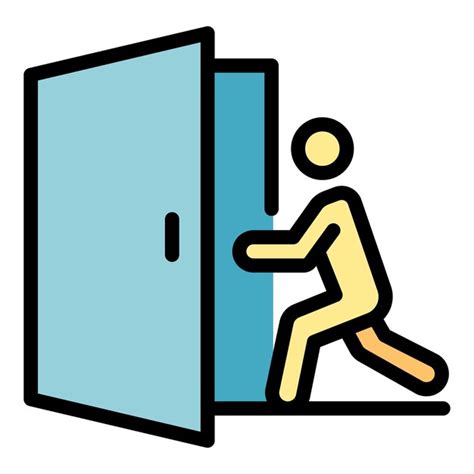 Premium Vector Man Find Evacuation Door Icon Outline Man Find