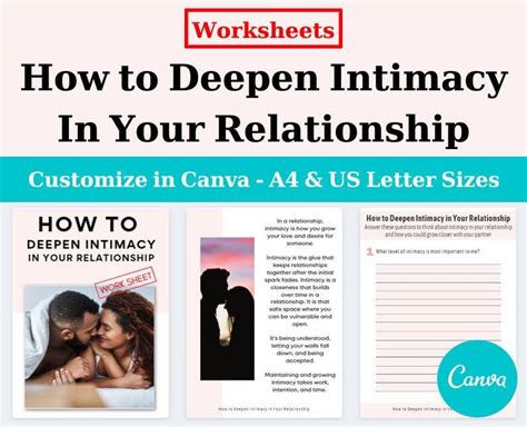 Life Coach Templates Worksheets How To Deepen Intimacy In Your Relationship Canva Templates