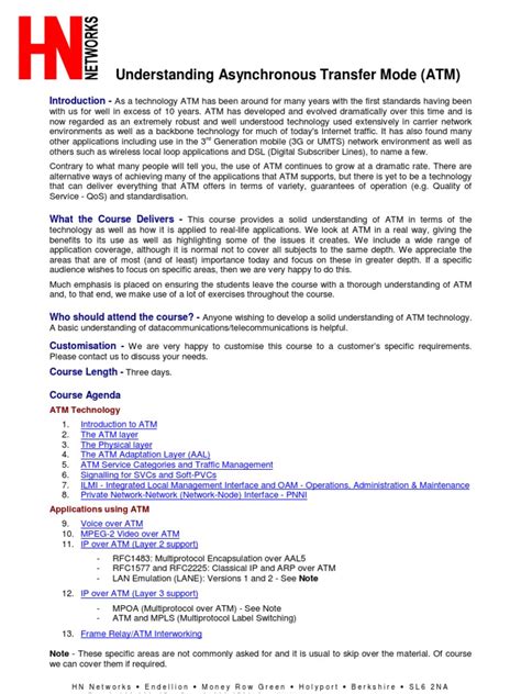 Understanding Asynchronous Transfer Mode Atm Introduction Pdf Asynchronous Transfer Mode