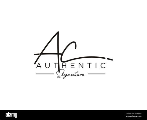 Ac Signature Logo Template Vector Stock Vector Image And Art Alamy