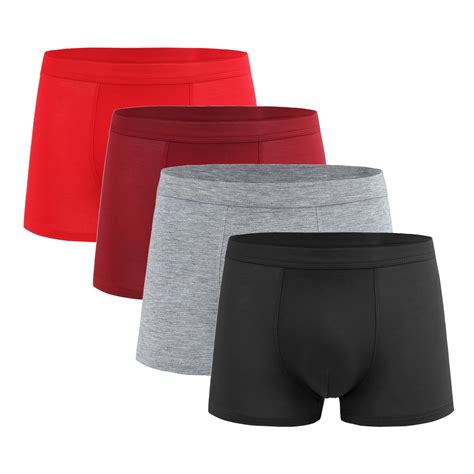 Bxingohai 4 Pack Mens Boxer Briefs With Pouch Moisture Wicking