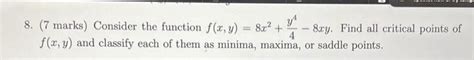 solved 8 7 marks consider the function