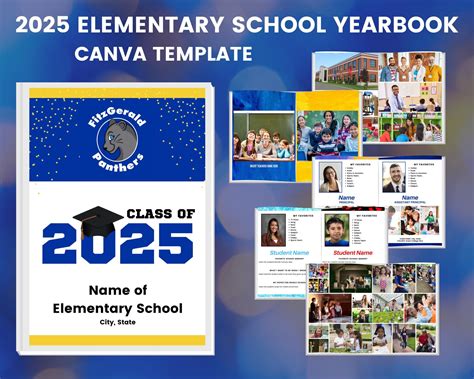 2025 Elementary School Yearbook Canva Template Etsy