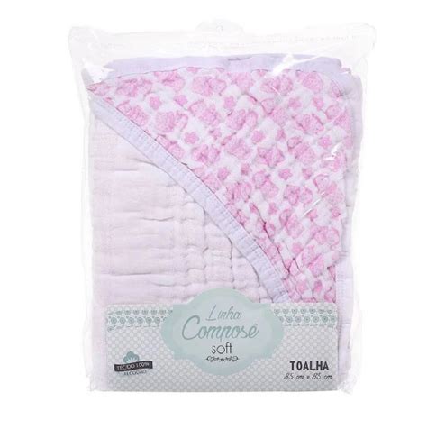Toalha Compose Soft C Capuz Minasrey Rosa 3070 Lari Moon