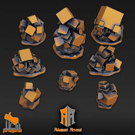 3d Printable Basing Bits Cubic Crystals By Adamant Arsenal