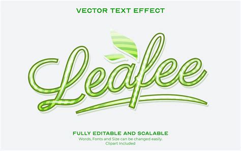 Efecto De Texto Fresco Verde Leafe Vector Premium