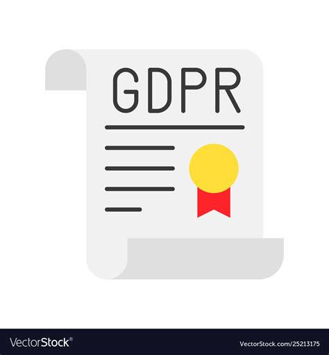 Gdpr General Data Protection Regulation Icon Flat Vector Image