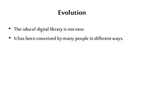 Evolution Of Digital Libraries