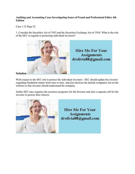 Auditing And Accounting Cases Investigating Issues Of Fraud And Profes Docx