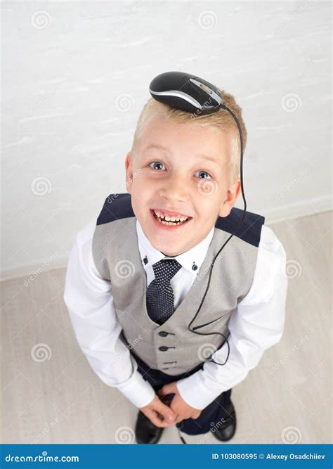 Boy With Computer Mouse Stock Image Image Of Internet 103080595