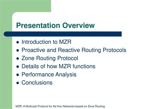 ppt mzr a multicast protocol based on zone routing powerpoint