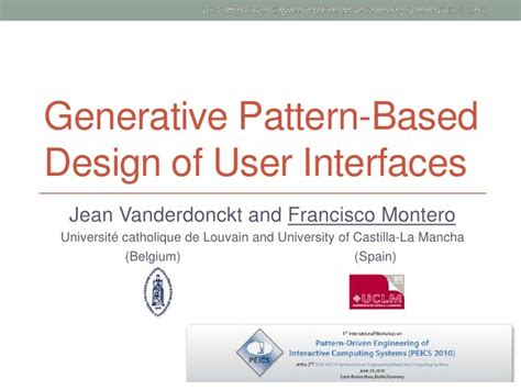 Generative Pattern Based Design Of User Interfaces