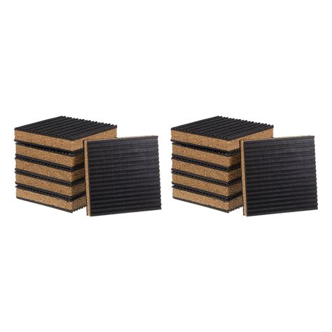 12 Packs Ribbed Anti Vibration Isolation Rubber Pads 4 Length X 7 8