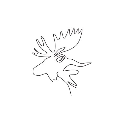 Moose Head Drawing Outline