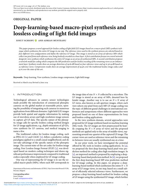 Pdf Deep Learning Based Macro Pixel Synthesis And Lossless Coding Of