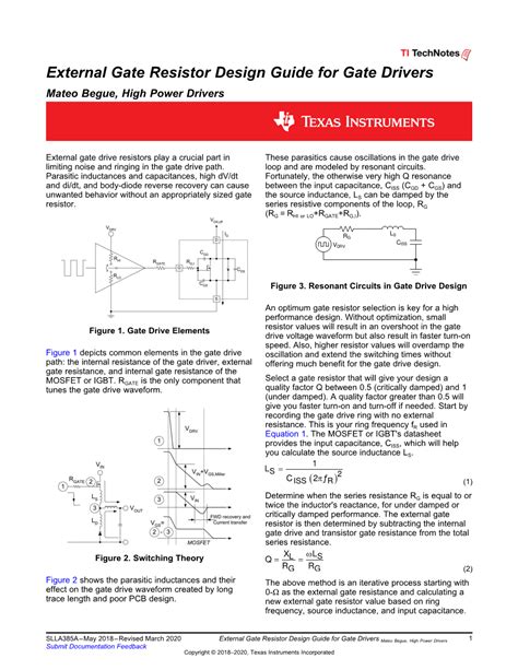 External Gate Resistor Design Guide For Gate Drivers Mateo Begue High